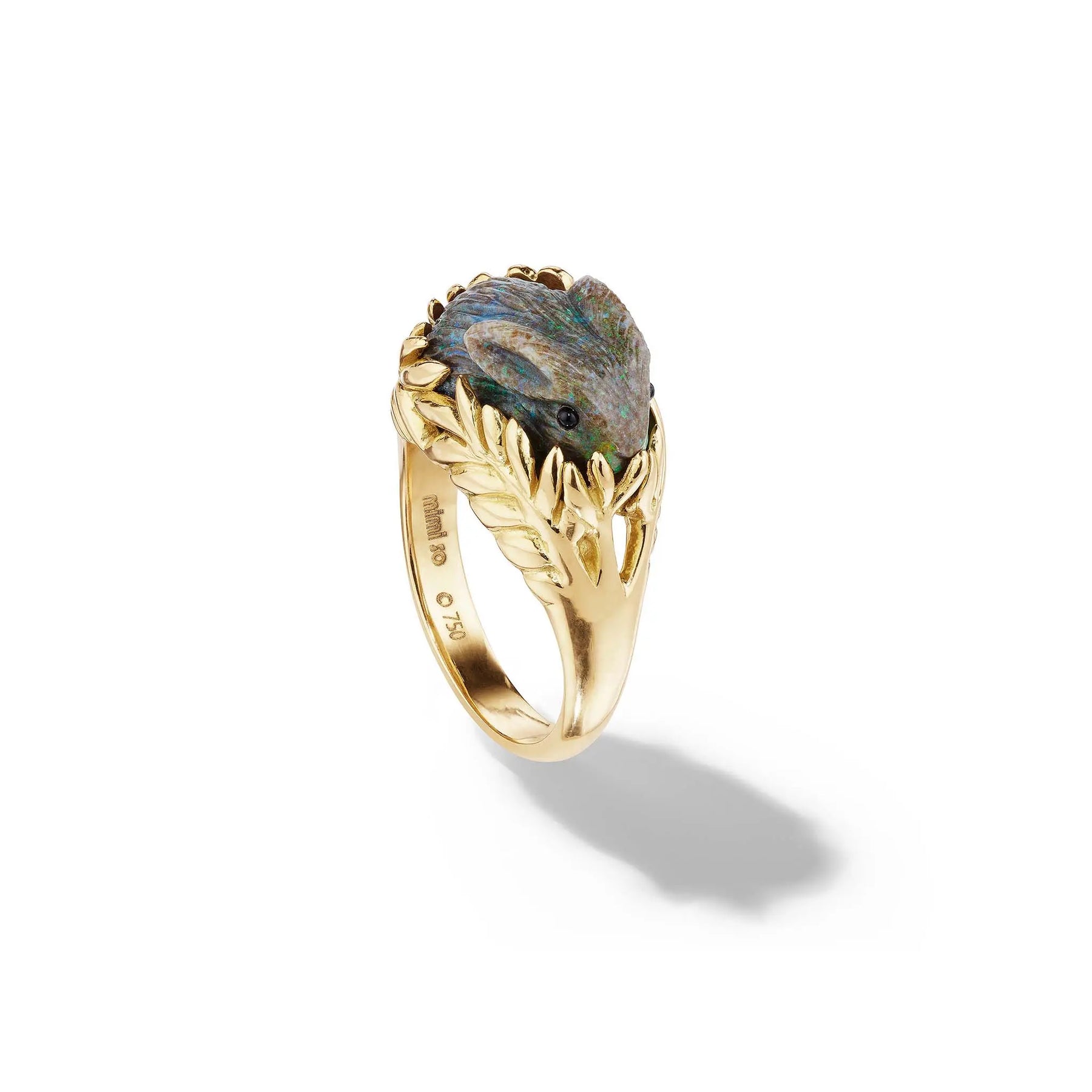 Wonderland Blue Opal Bunny Ring - Mimi So